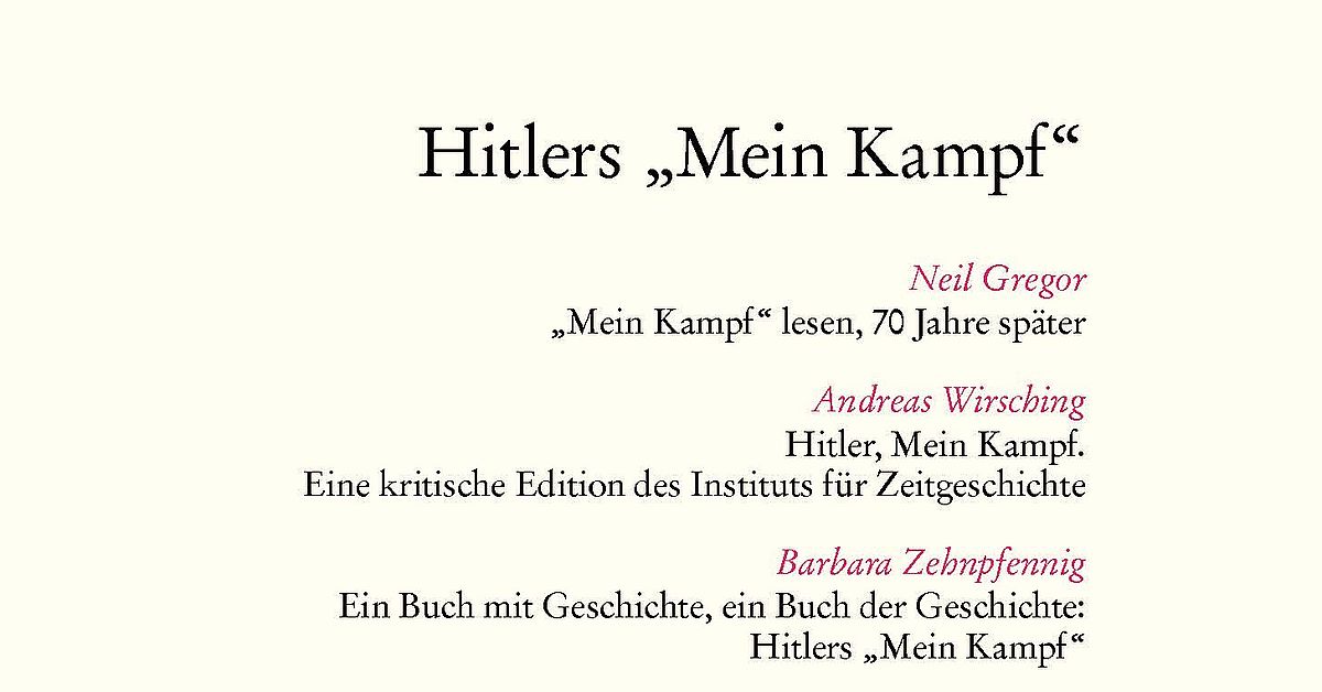 Hitlers „Mein Kampf“ - Aus Politik und Zeitgeschichte Heft 43-45/2015 ...